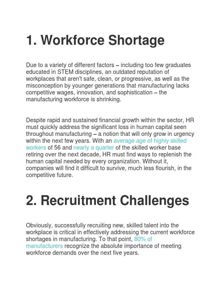 Workforce Shortage: Average Age of Highly Skilled Workers Nearly A ...