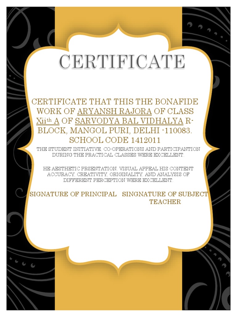 Certificate of Excellence for Aryansh Rajora | PDF