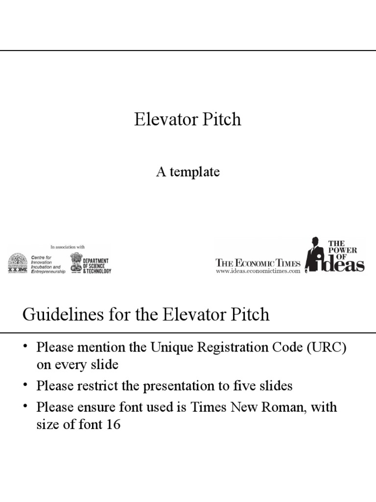 Elevator Pitch | PDF