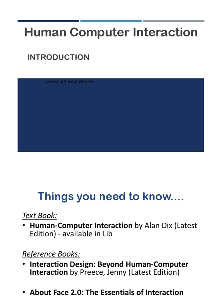 Lecture 1 - HCI Intro | Download Free PDF | Human–Computer Interaction | User Interface