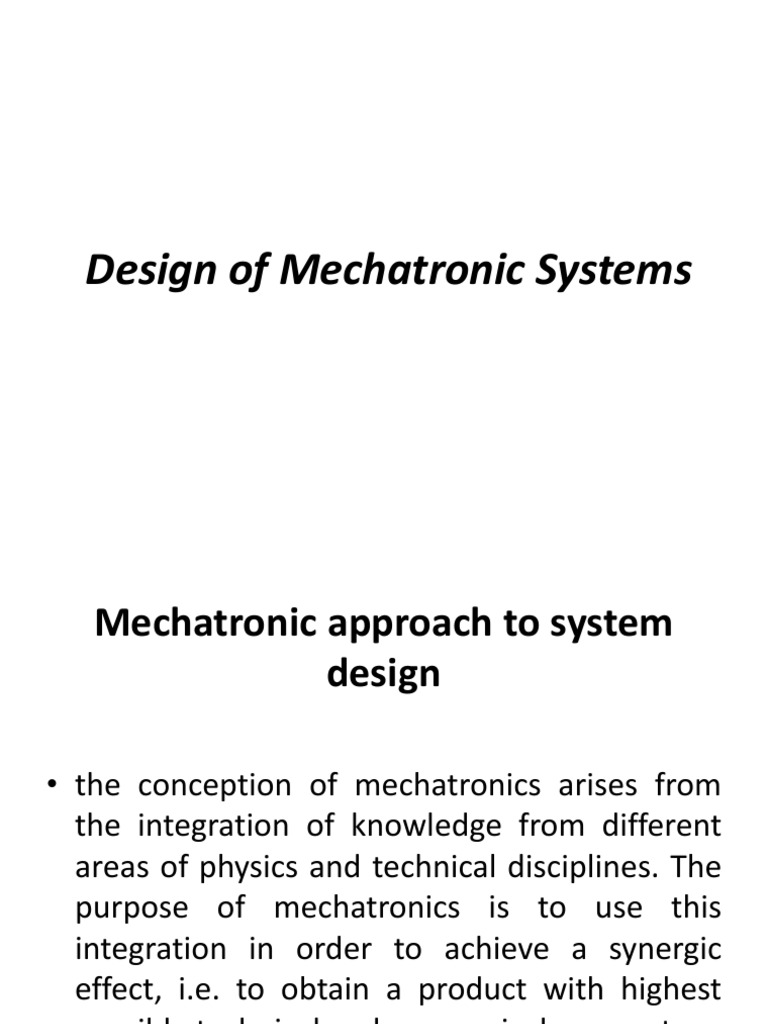 Mechatronics Design | PDF