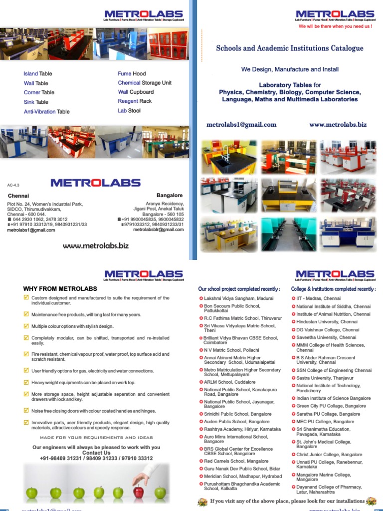 Metrolabs School Catalog v4 3 | PDF | Laboratories | Desk