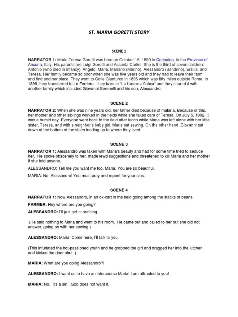 ST Maria Goretti Script | PDF