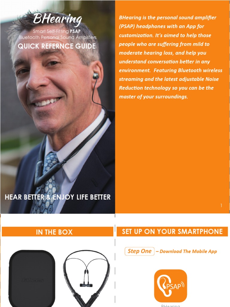 Quick Refernce Guide: Smart Self-Fitting PSAP Bluetooth Personal Sound ...