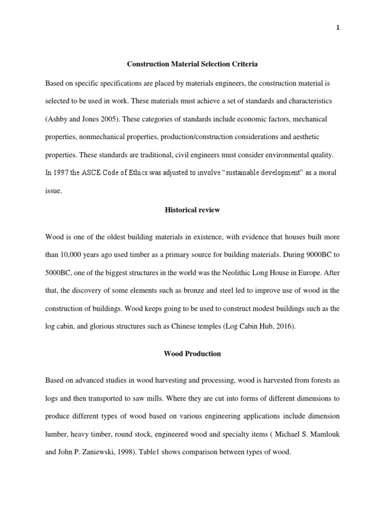 Construction Material Selection Criteria | PDF | Lumber | Wood