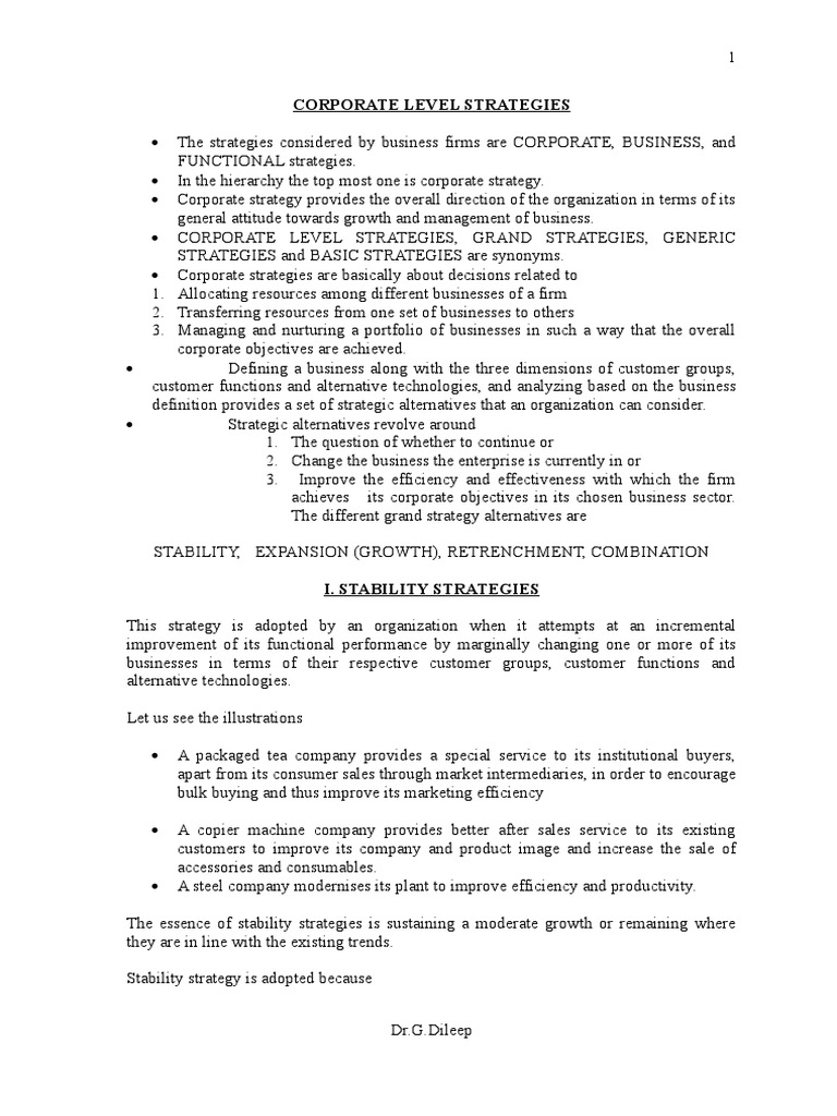 Corporate Level Strategies | PDF | Takeover | Strategic Management