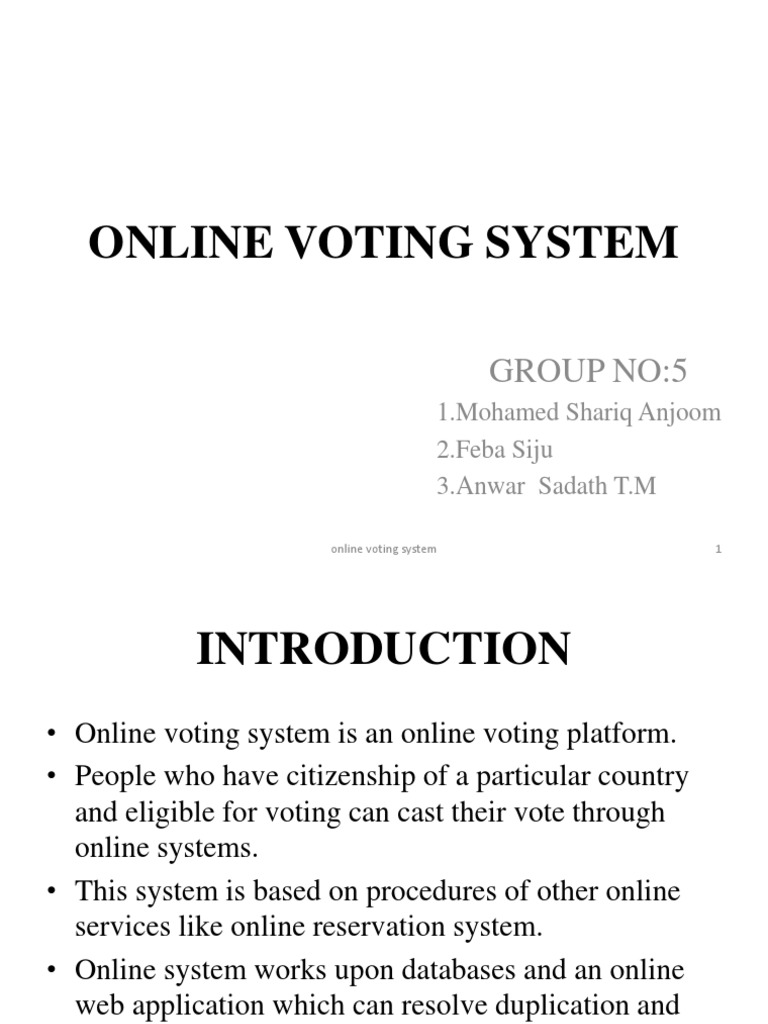 Online Voting System Overview and Benefits | PDF | Electronic Voting ...