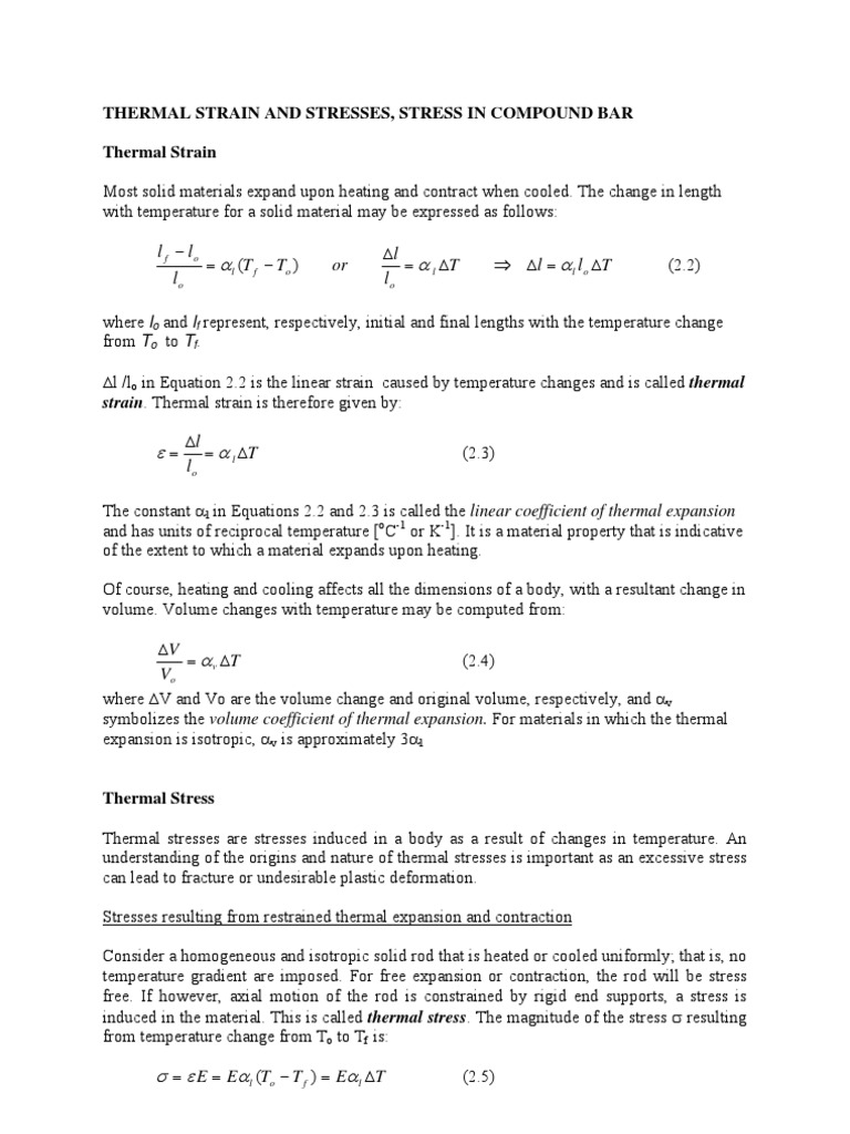 Thermal Stress | PDF | Thermal Expansion | Stress (Mechanics)