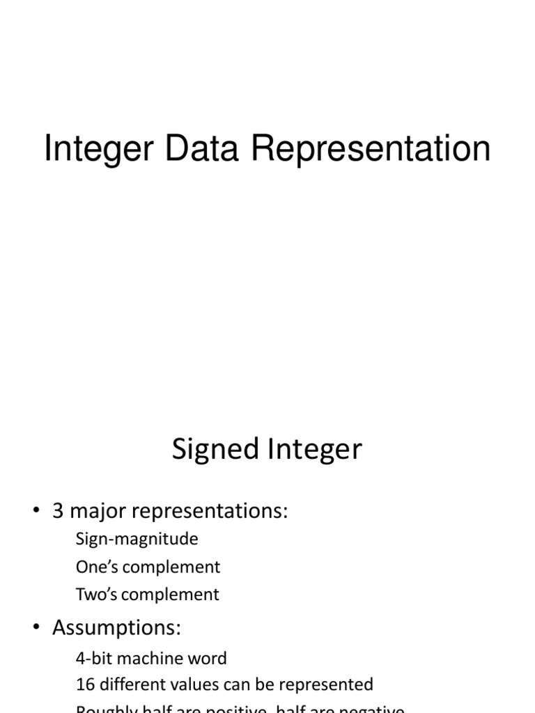 Integer Data Representation | PDF | Division (Mathematics) | Multiplication