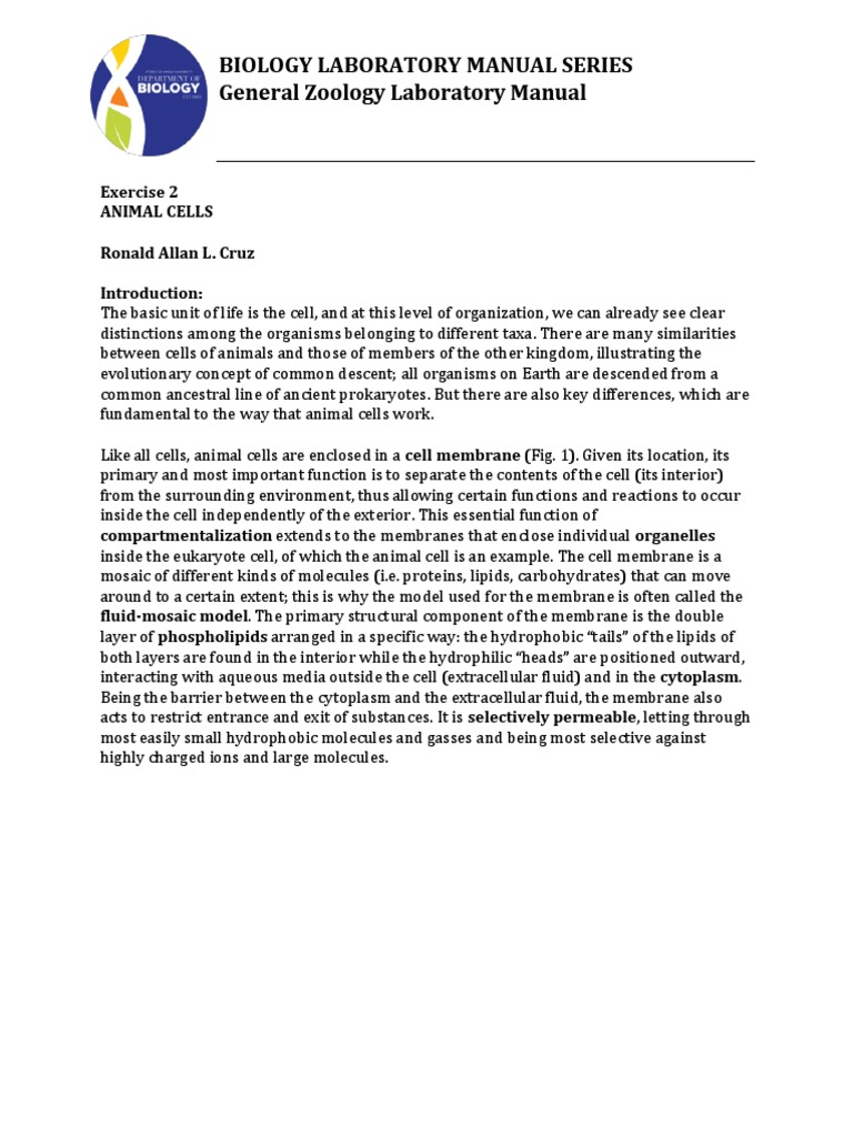 Biology Laboratory Manual Series General Zoology Laboratory Manual ...