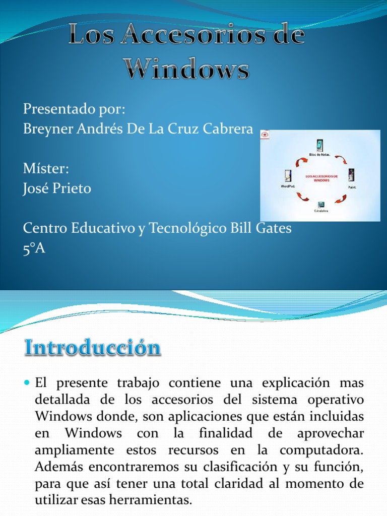 Los Accesorios de Windows | PDF | Sistema operativo | Microsoft Windows
