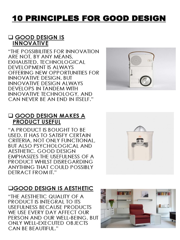 10 Principles For Good Design (Product) | Download Free PDF ...