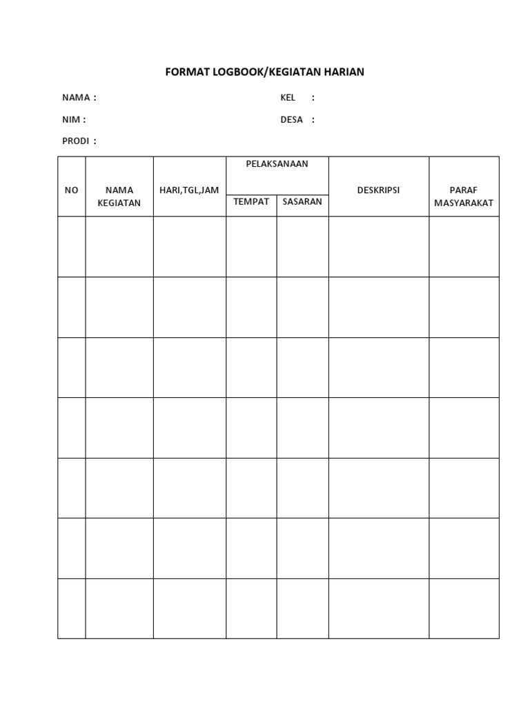 Format Logbook | PDF