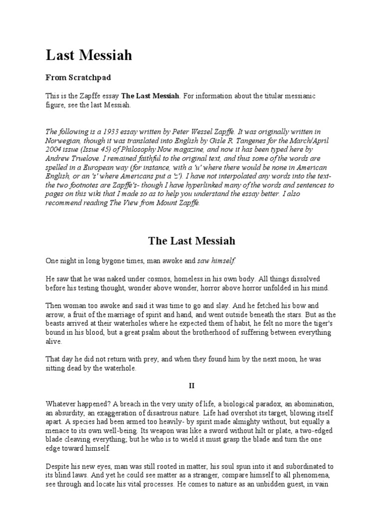 Last Messiah | PDF | Human | Consciousness