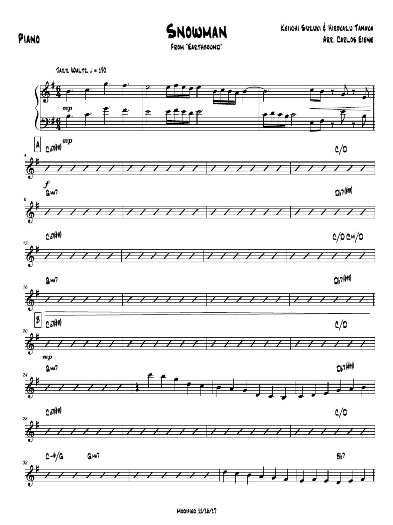 Snowman Piano PDF | PDF