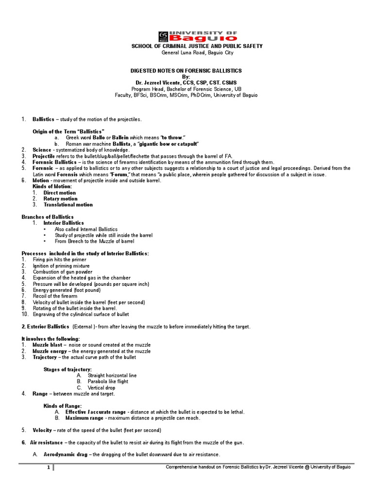 Forensic Ballistics Overview and Analysis | PDF | Caliber | Bullet
