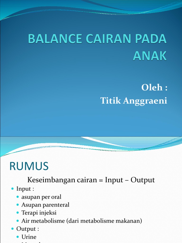 Rumus Balance Cairan pada Anak | PDF