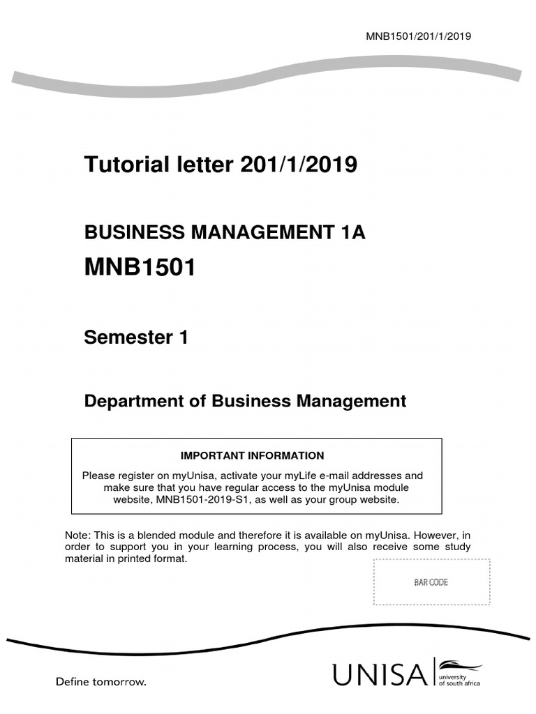 MNB1501 201 2019 | PDF | Corporate Social Responsibility | Entrepreneurship