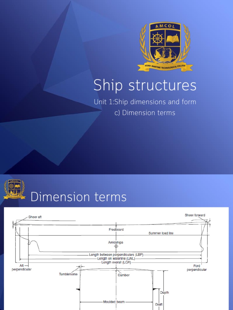 Ship Dimension Terms | PDF | Beam (Nautical) | Deck (Ship)
