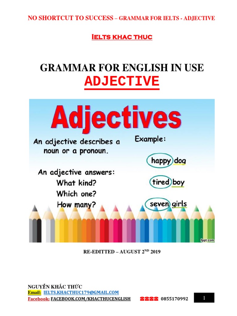 Grammar For IELTS - Adjective Full | PDF | Adjective | Adverb