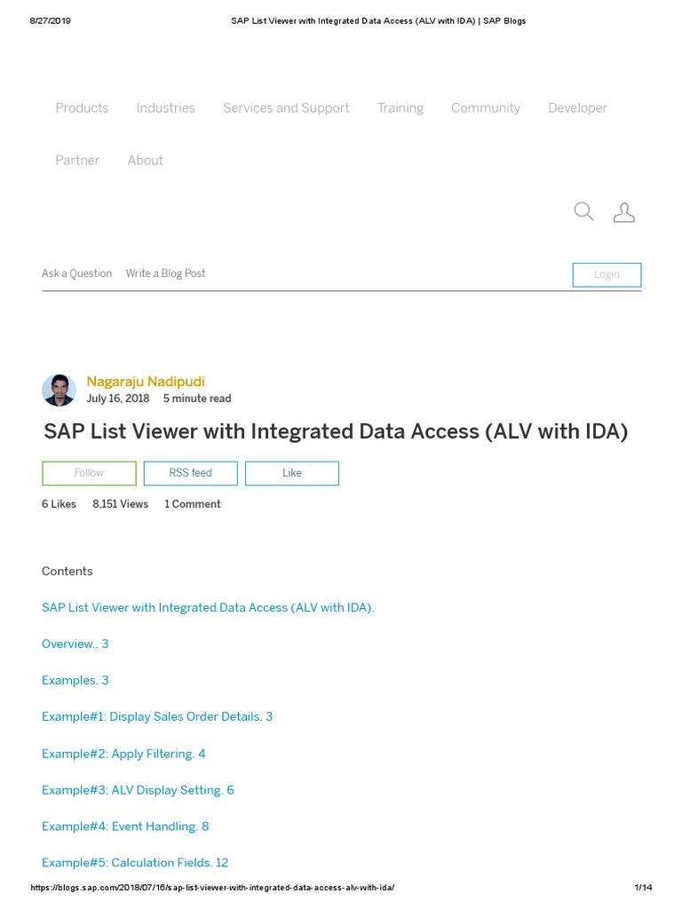 SAP List Viewer IDA | PDF | Sap Se | Application Programming Interface