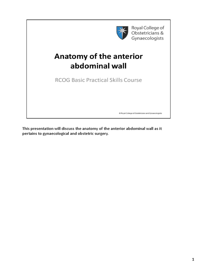 2014-06-03-Anterior Abdominal Wall Slides PDF | PDF | Abdomen | Anatomy
