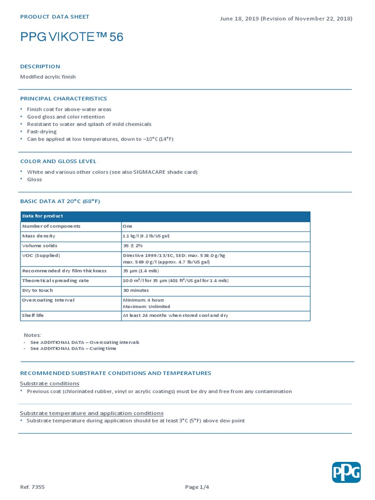 PPG Vikote™ 56: Description | PDF | Paint | Nature