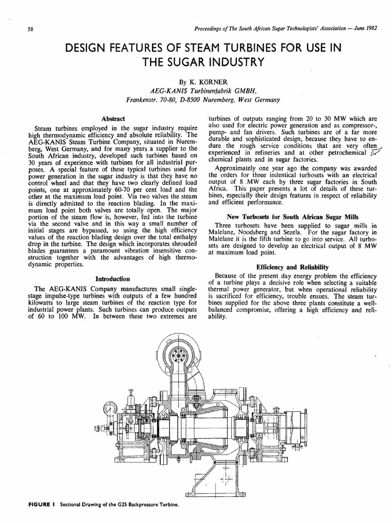 1982 - Korner - Design Features of Steam PDF | PDF | Turbine | Bearing ...