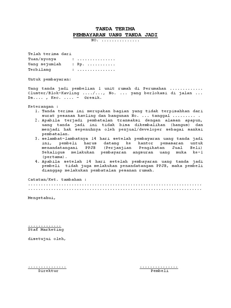 Contoh Tanda Terima | PDF