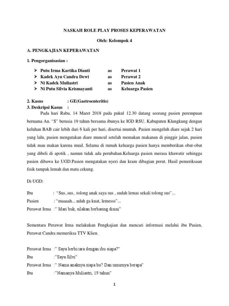 Naskah Role Play Pengkajian Keperawatan | PDF