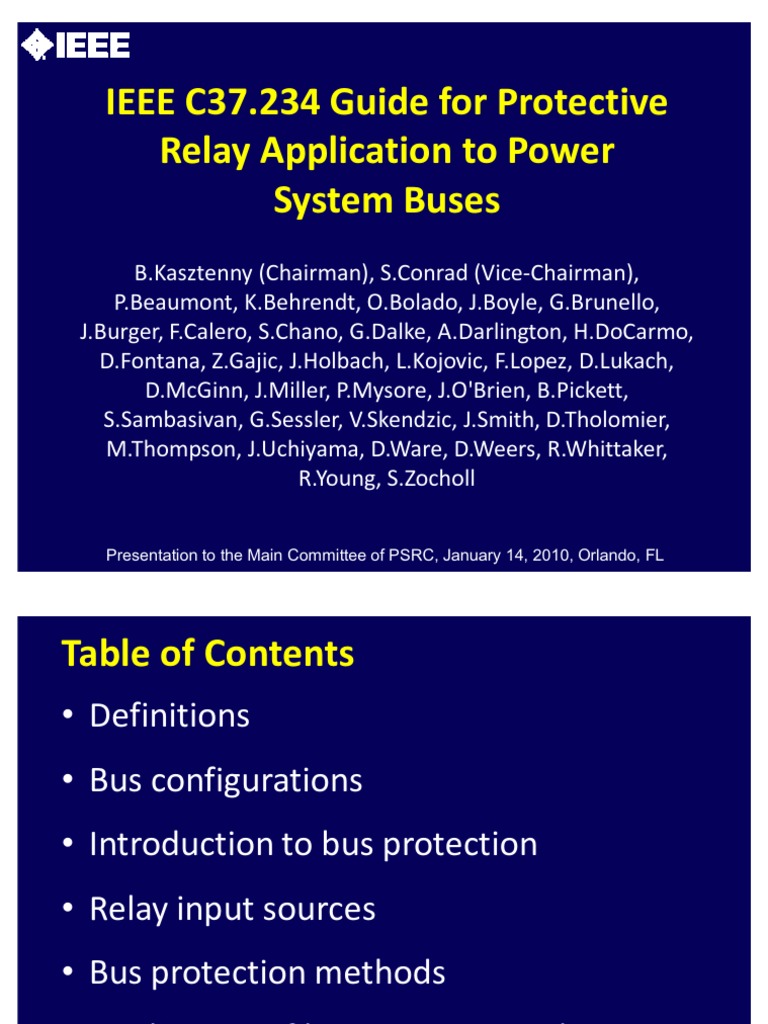 Ieee C37.234 Guide For Protective Relay Application To Power System Buses | PDF | Electronics ...