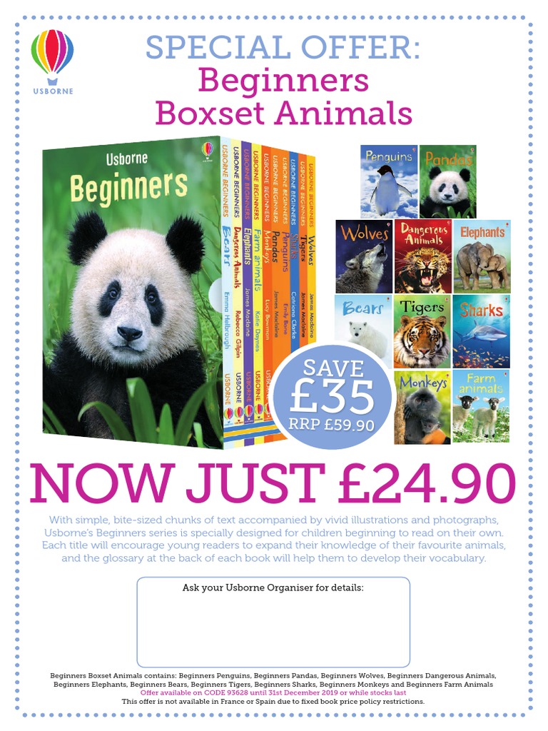 Usborne Beginners Animal Boxset Offer | PDF