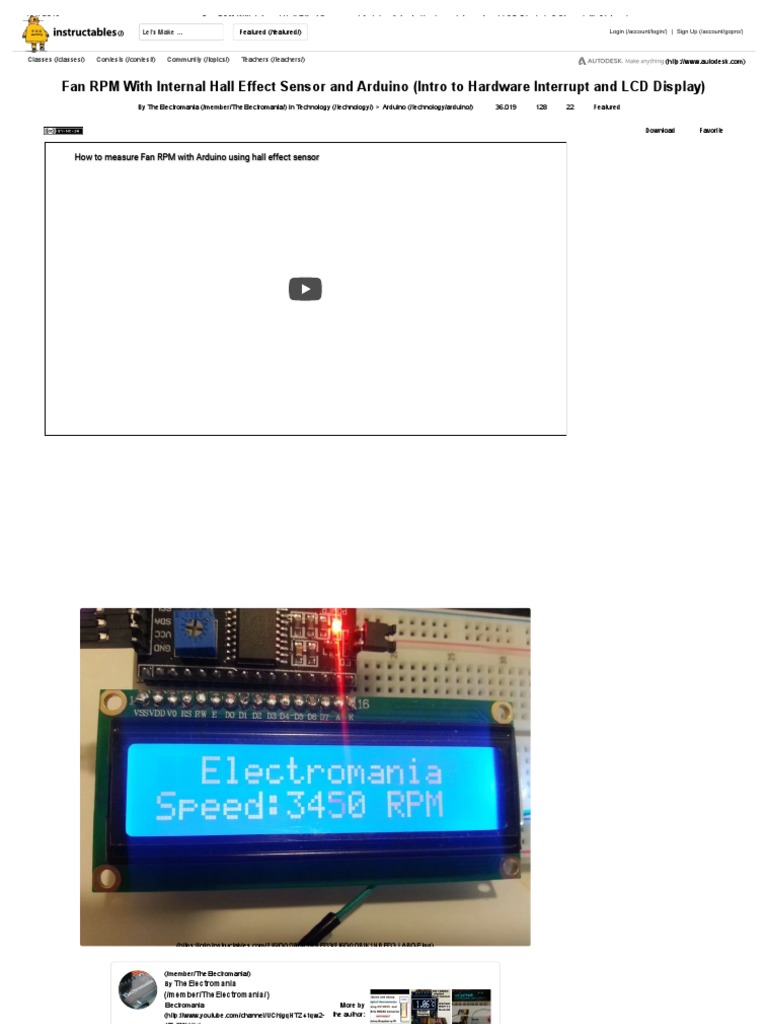 Fan RPM With Internal Hall Effect Sensor and Arduino (Intro To Hardware ...