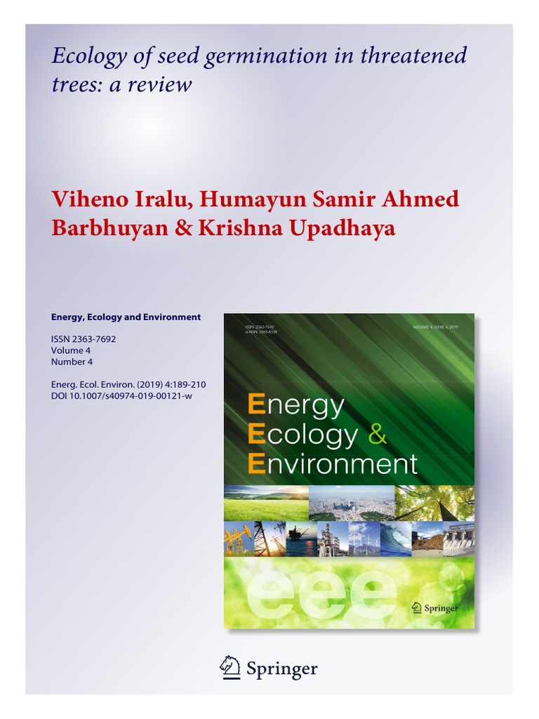 Ecology of Seed Germination in Threatened Trees | PDF | Seed | Germination