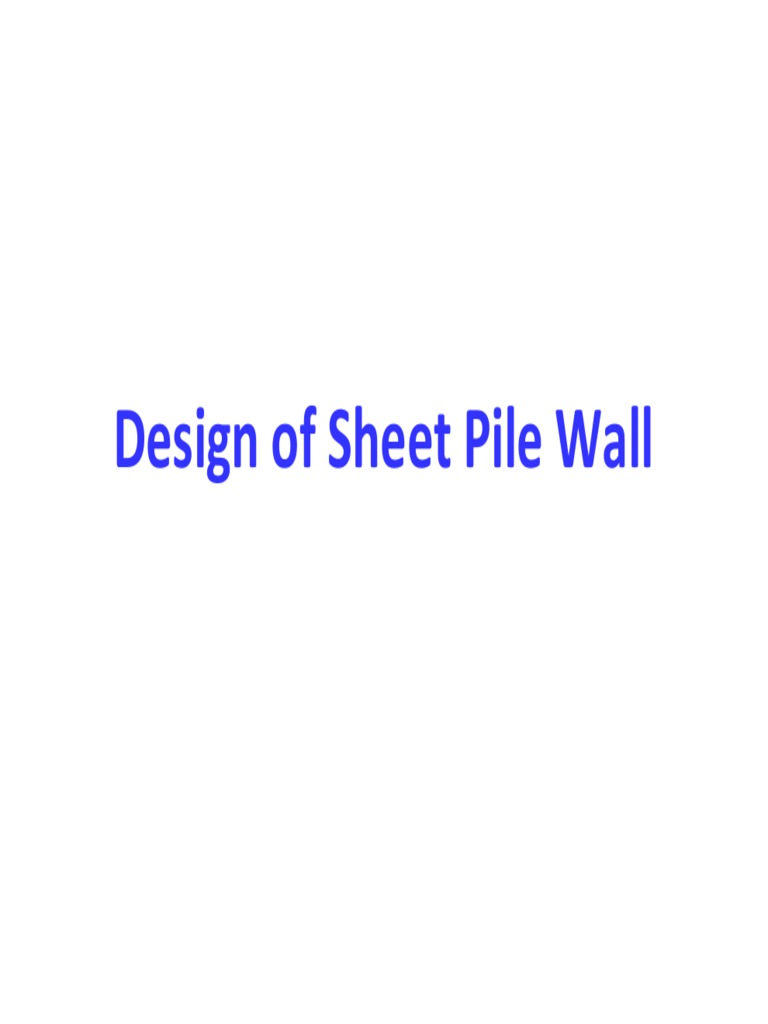 Sheet Pile Design | Download Free PDF | Deep Foundation | Economic Sectors