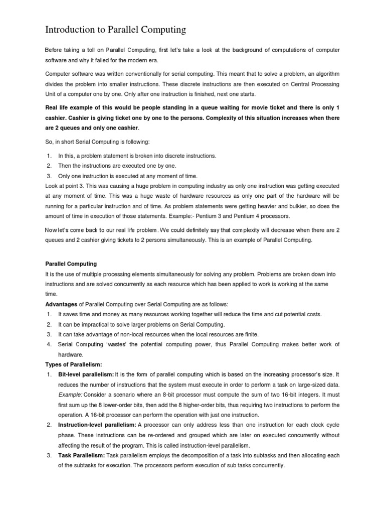 Parallel Computing | PDF | Parallel Computing | Central Processing Unit