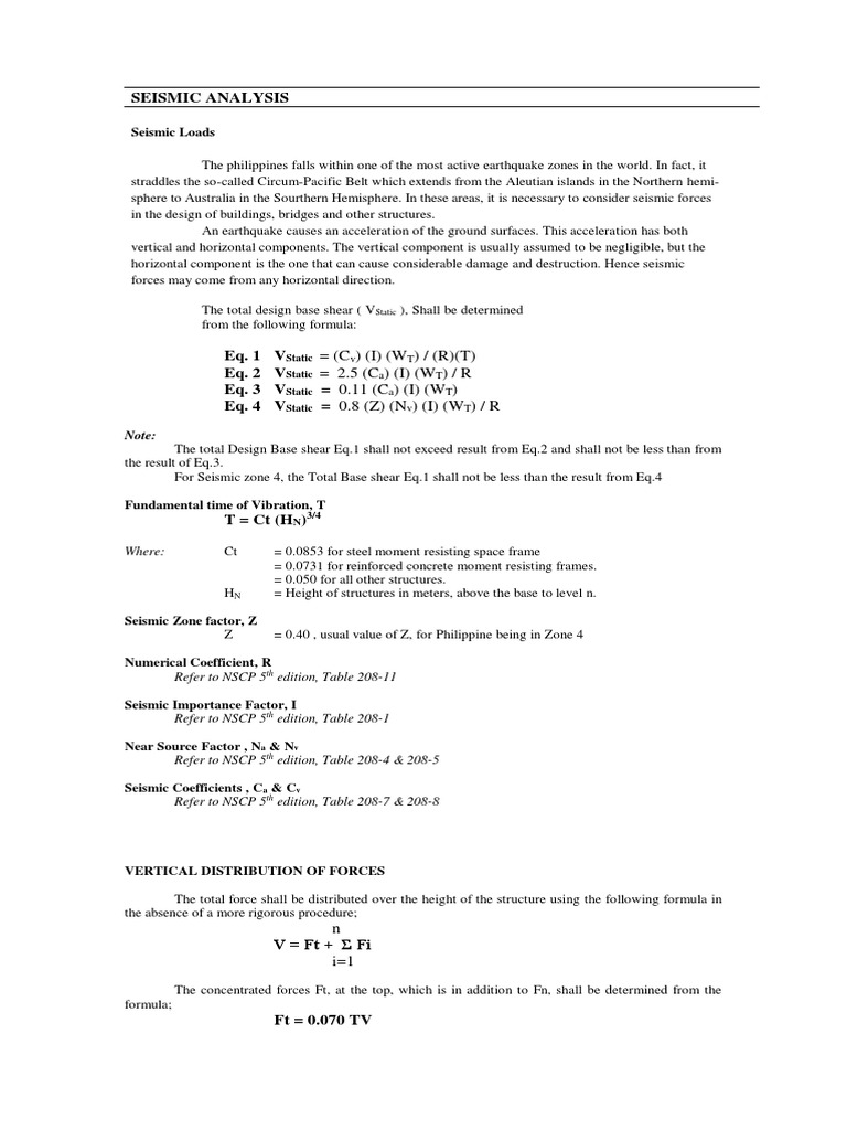 Seismic Analysis Sample | PDF | Earthquakes | Force