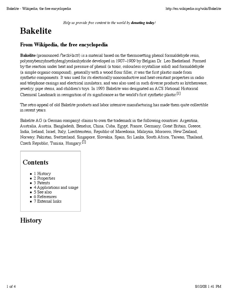 Bakelite Wikipedia | PDF | Materials | Amorphous Solid