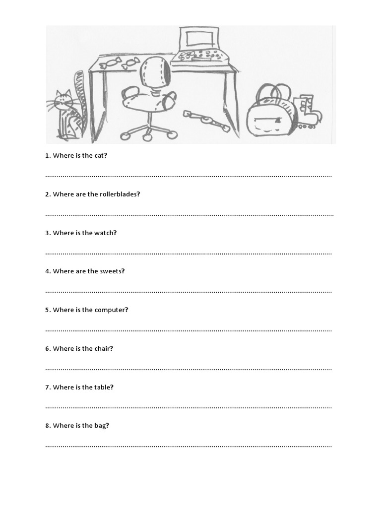 Prepositions of Place Tests 62050 | PDF