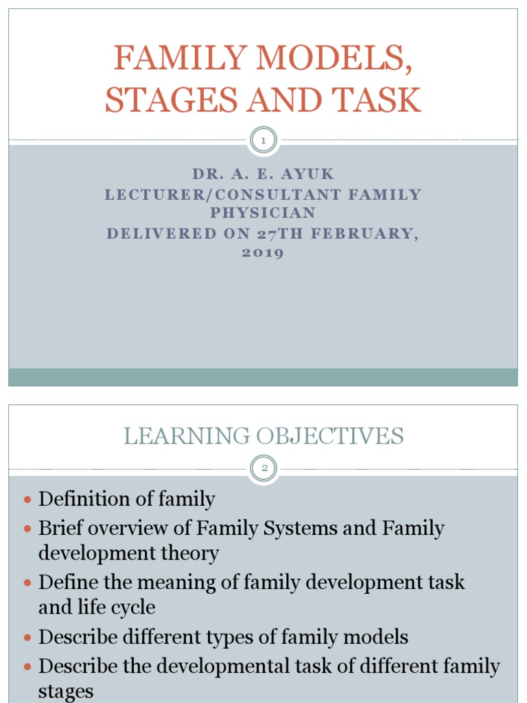 168 Lecture On Family Models Stages and Task DR A E Ayuk | PDF | Family ...