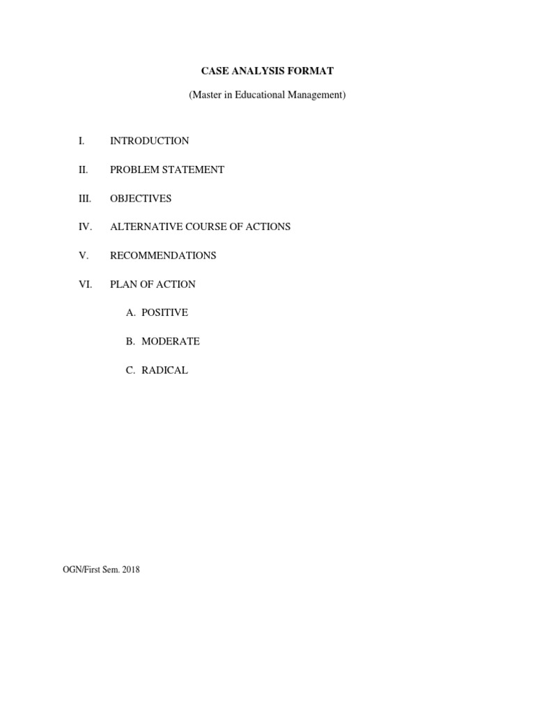 Case Analysis Format | PDF | Business