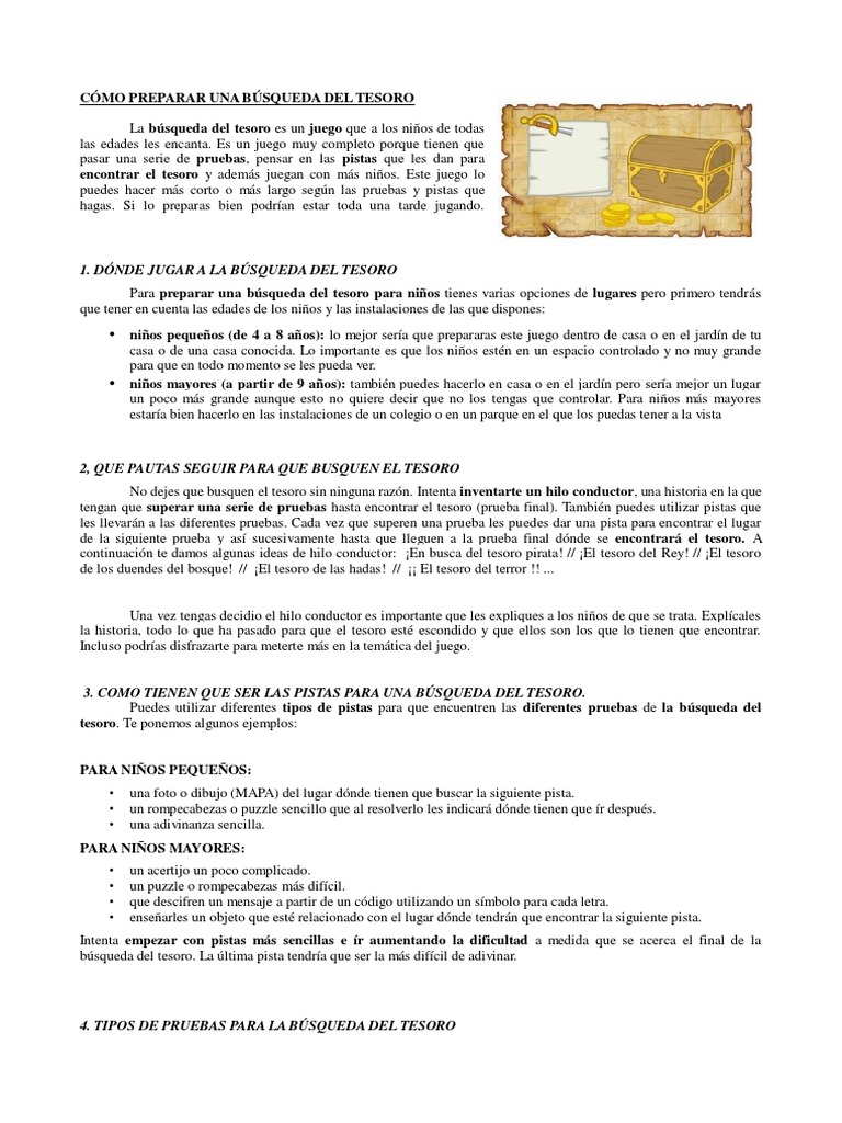 Ficha Busqueda Tesoro | PDF | Ocio | Deportes