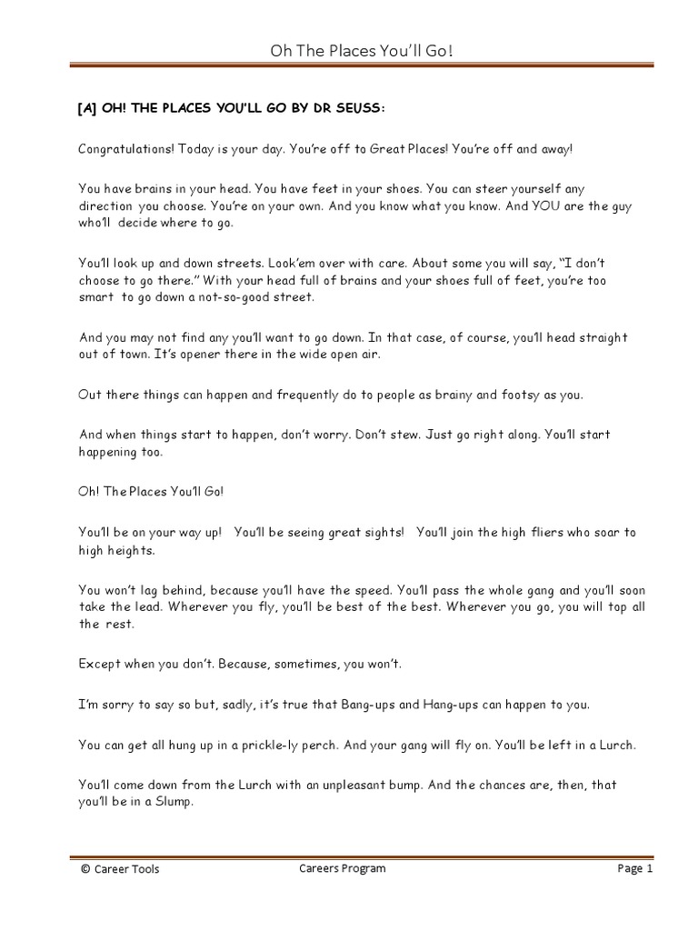 Oh The Places Youll Go New PDF | PDF