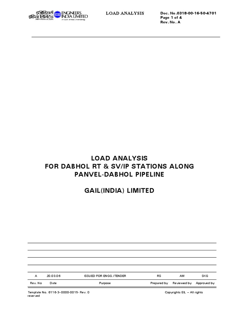 Load Analysis For Dabhol RT & Sv/Ip Stations Along Panvel-Dabhol ...