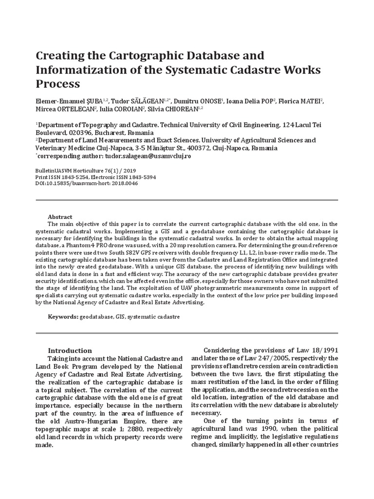 Creating The Cartographic Database and Informatization of The Systematic Cadastre Works Process ...