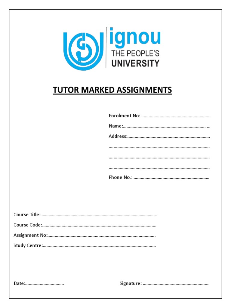 Front Page Ignou | PDF