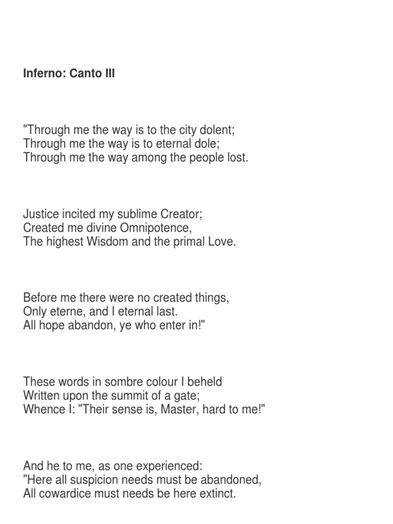 Inferno: Canto III | PDF