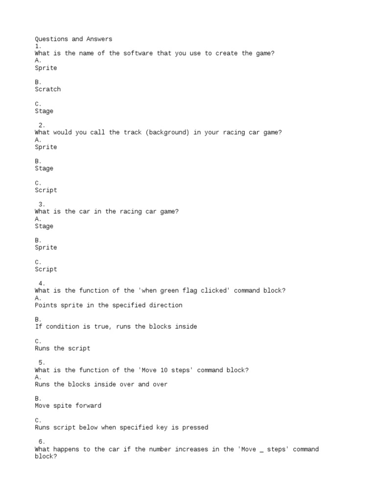 Scratch Quiz For Kids | PDF