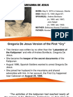 Gregoria de Jesús and the First Cry | PDF