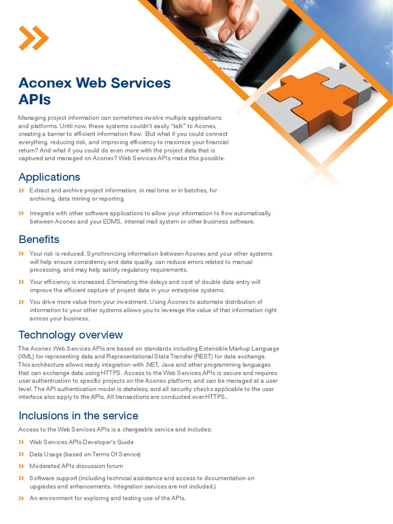 Aconex Brochure | PDF | Web Service | Application Programming Interface